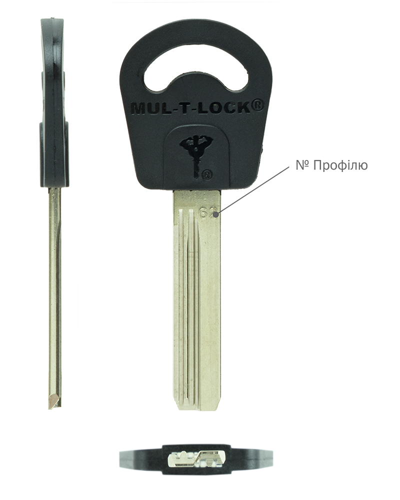 Ключ MUL-T-LOCK CLASSIC 1KEY 062 39.5мм HORIZONTAL NSi 31мм ARC_BLACK в ...